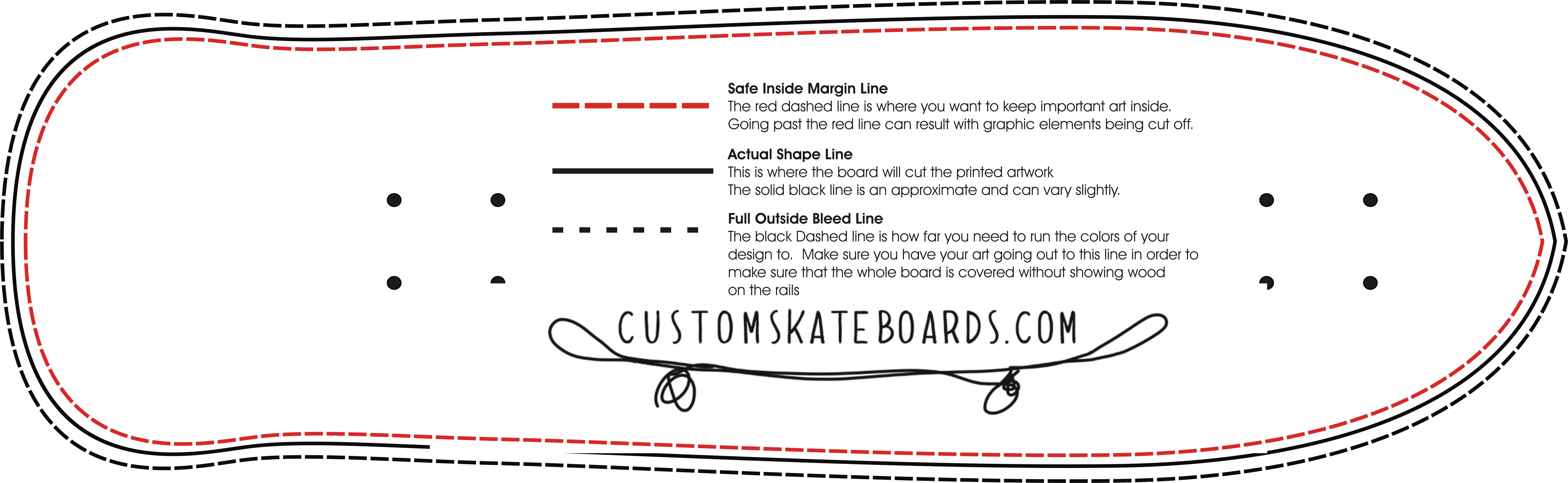 Skateboard Design Template For Every Shape And Size Wholesale Blanks 